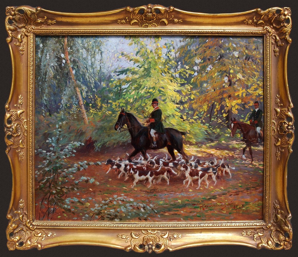 Zygmunt Rozwadowski "Polowanie par force", 1908 r. Galeria Żak