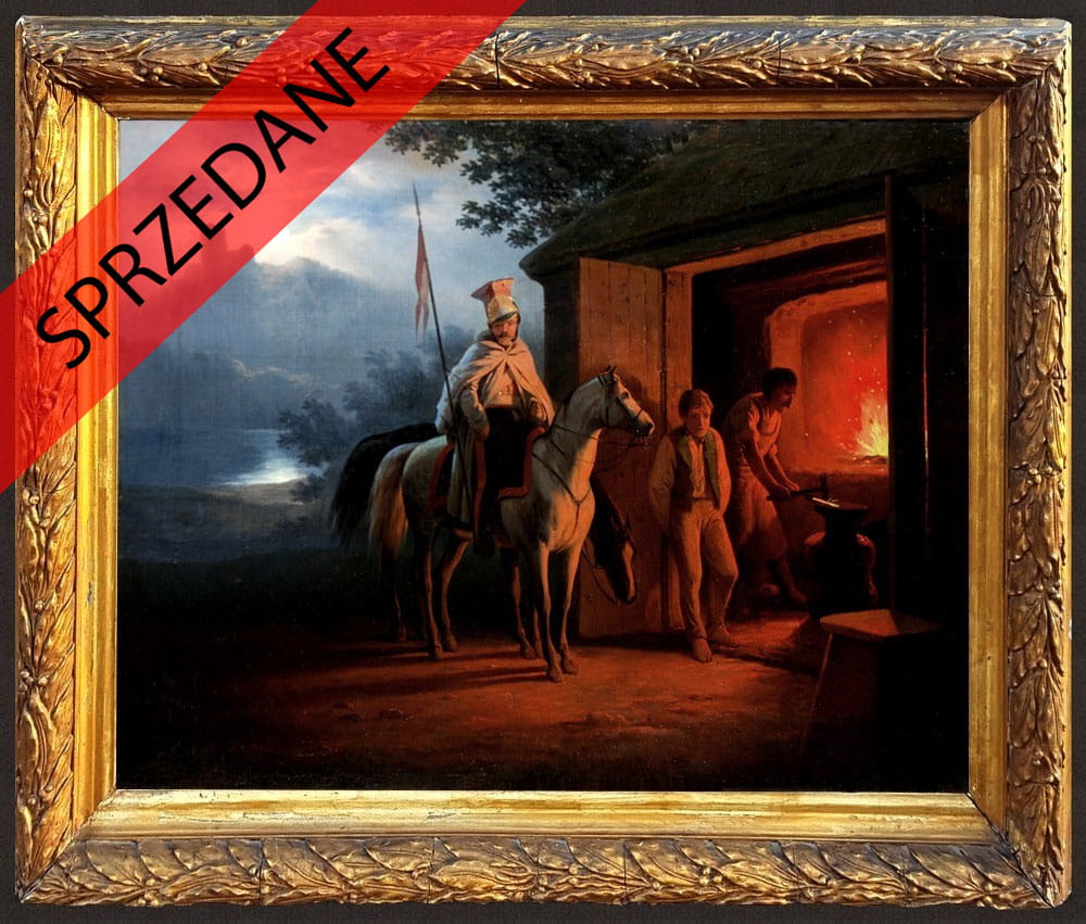 January Suchodolski "Ułan w kuźni pod Czorsztynem", l. 60-te XIX w ...